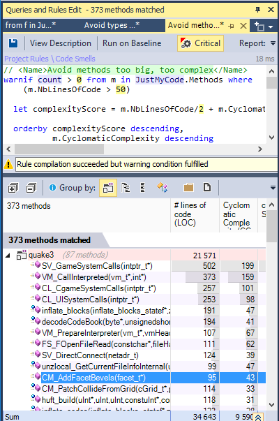 Comparing Quake3 Original and Kenny Edition Codebases - CppDepend: