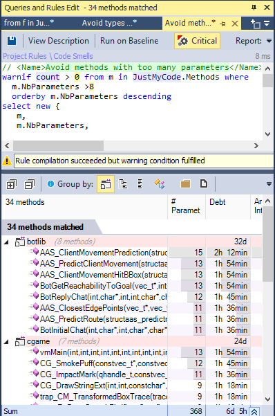 Comparing Quake3 Original and Kenny Edition Codebases - CppDepend: