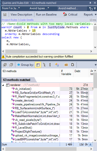 Comparing Quake3 Original and Kenny Edition Codebases - CppDepend: