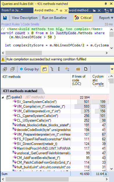 Comparing Quake3 Original and Kenny Edition Codebases - CppDepend: