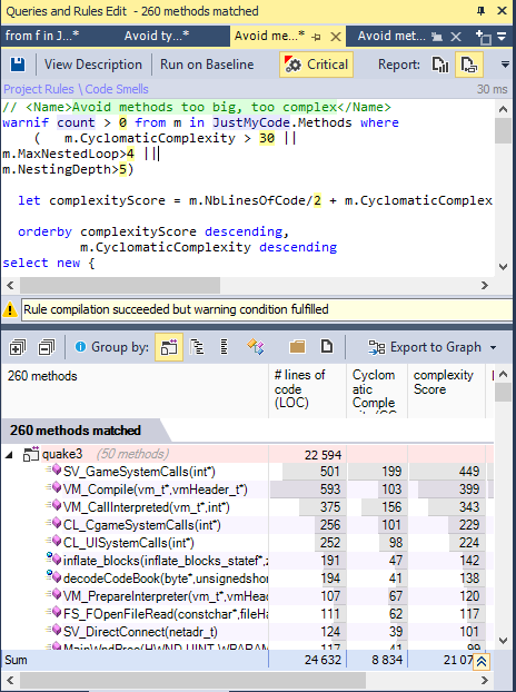 Comparing Quake3 Original and Kenny Edition Codebases - CppDepend: