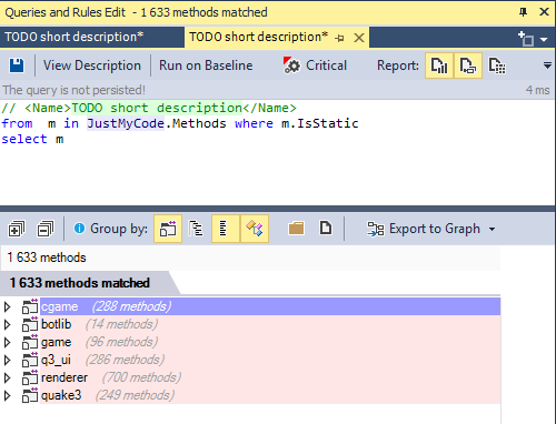 Comparing Quake3 Original and Kenny Edition Codebases - CppDepend: